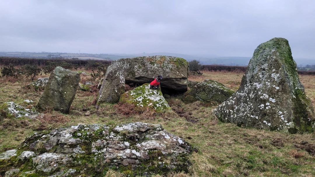 Garn Turne, Wales. Neolithic cromlech with collapsed capstone | Scrolller