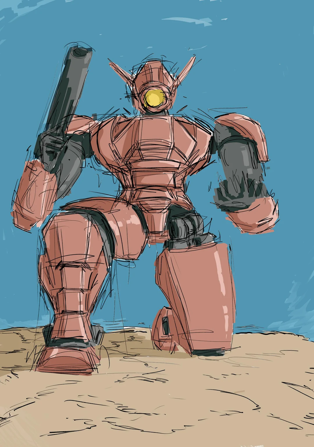 Robo with a gun , Safeinfamous3423 , digital ( medibang ) , 2024 | Scrolller