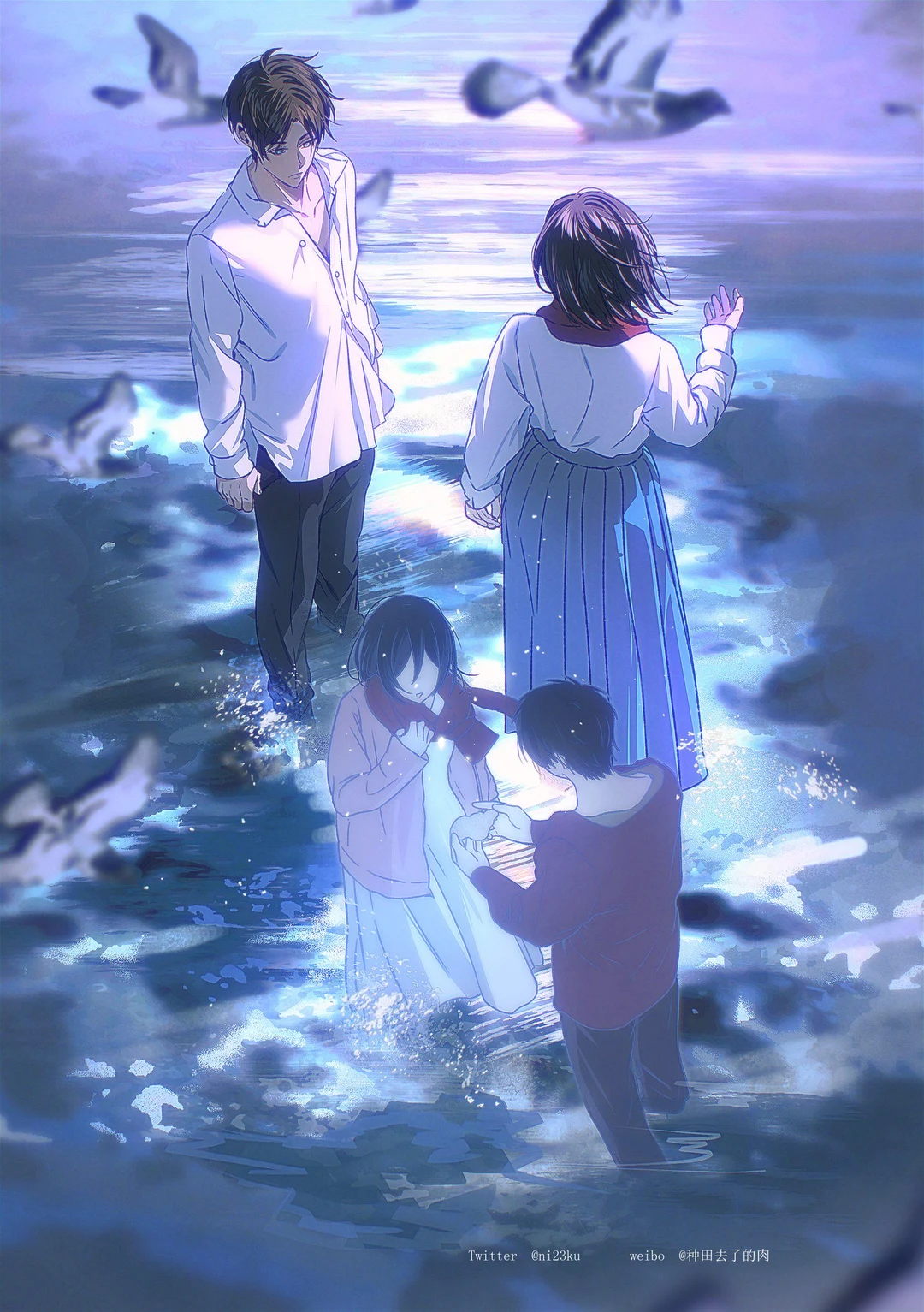 Eren and Mikasa at the sea🧣🕊️ (art by @ni23ku) | Scrolller