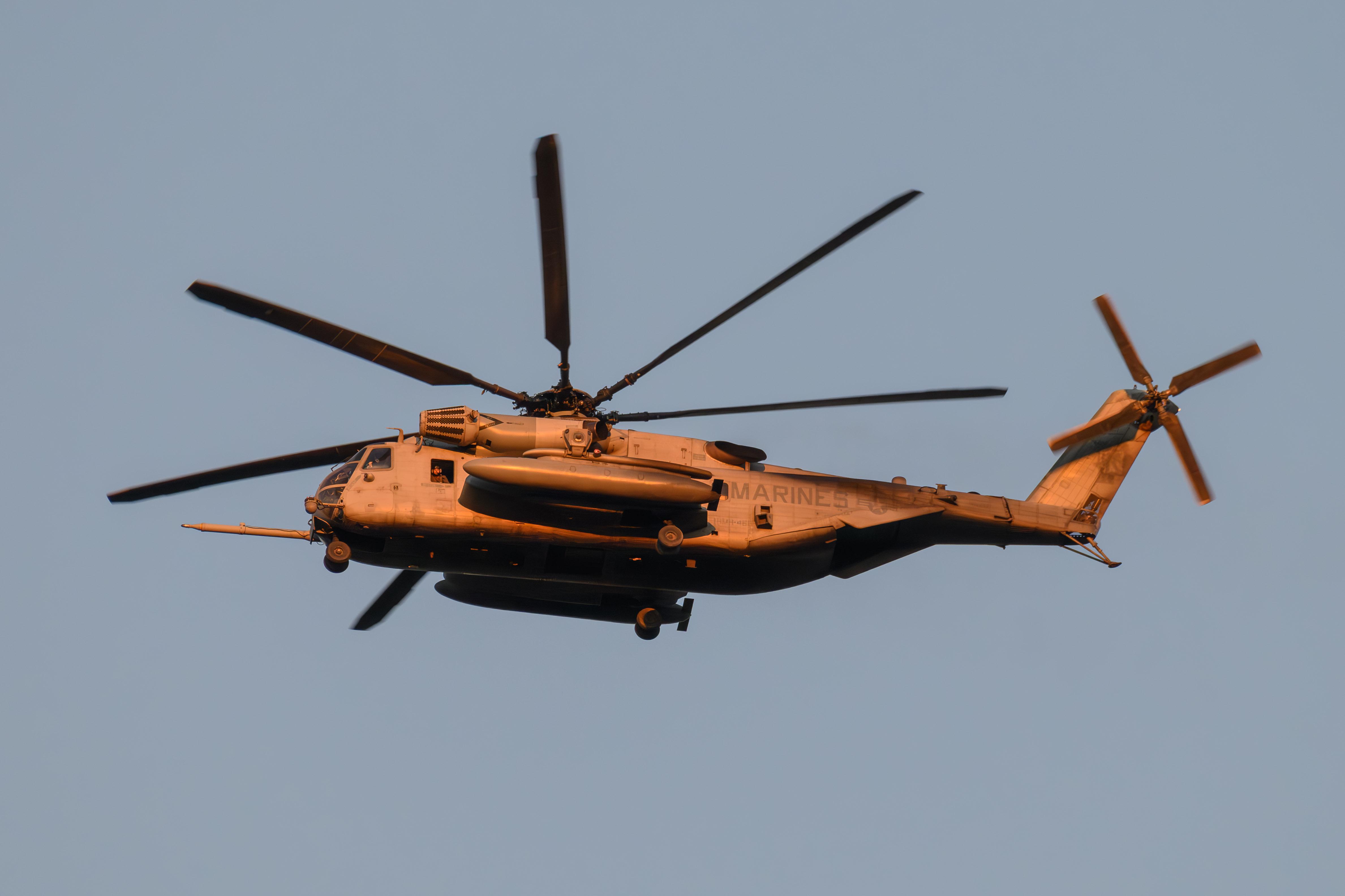 Marine Super Stallion out of MCAS Miramar yesterday afternoon at sunset ...