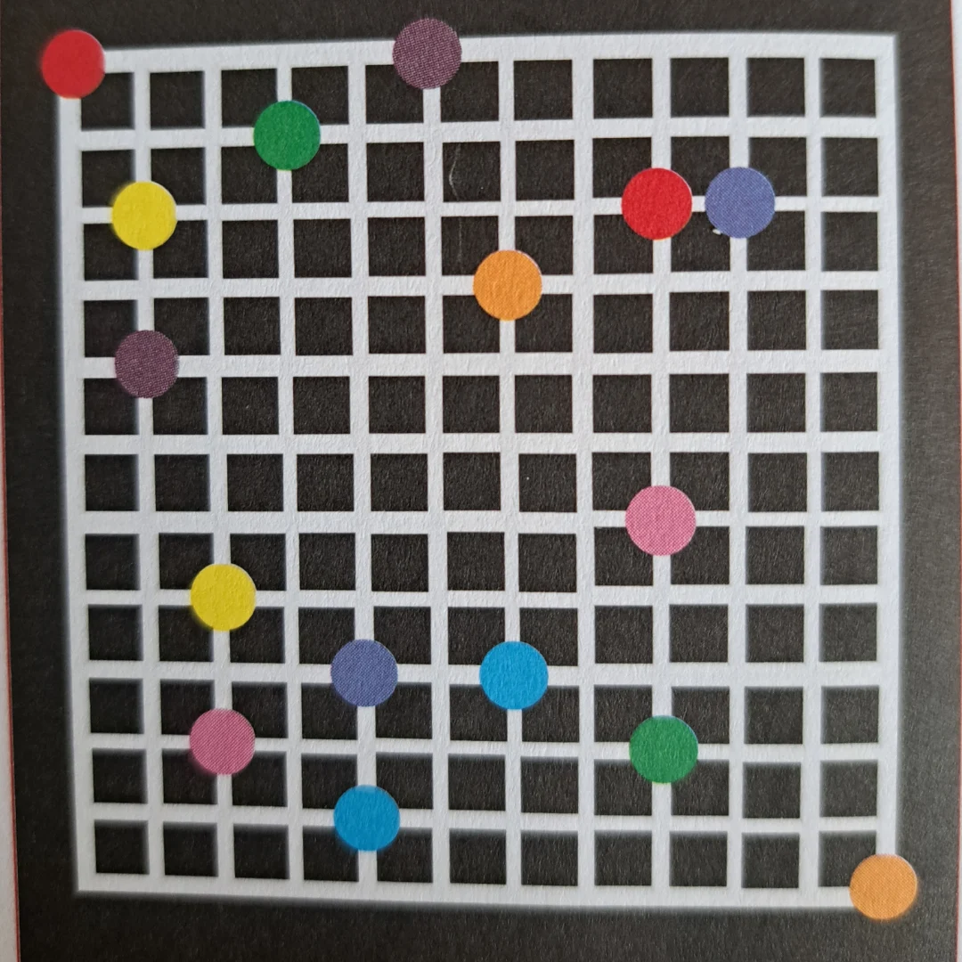 Connect the colored dots without the lines going over each other | Scrolller
