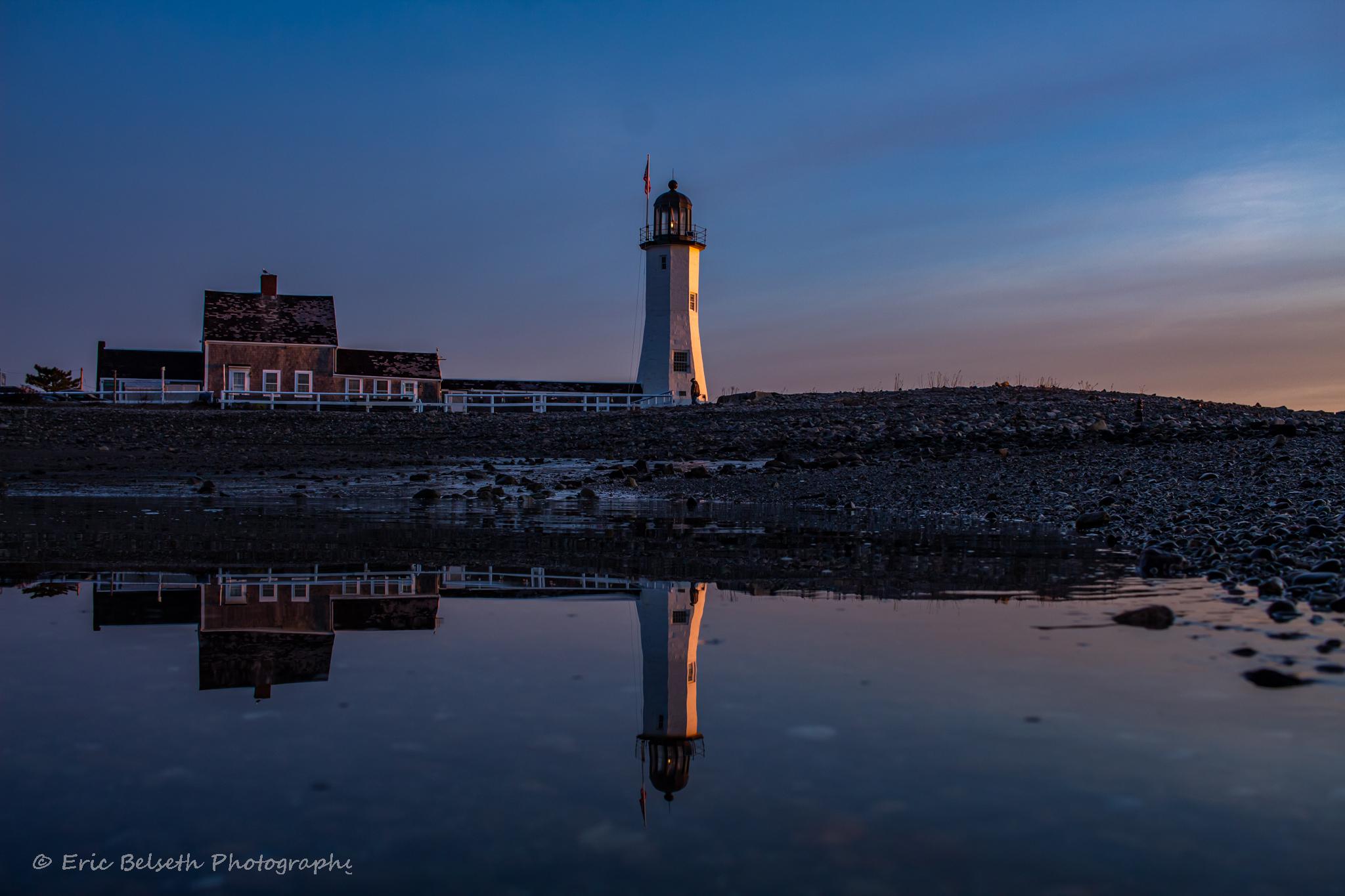 Scituate Lighthouse at Sunrise, love a great reflection! | Scrolller
