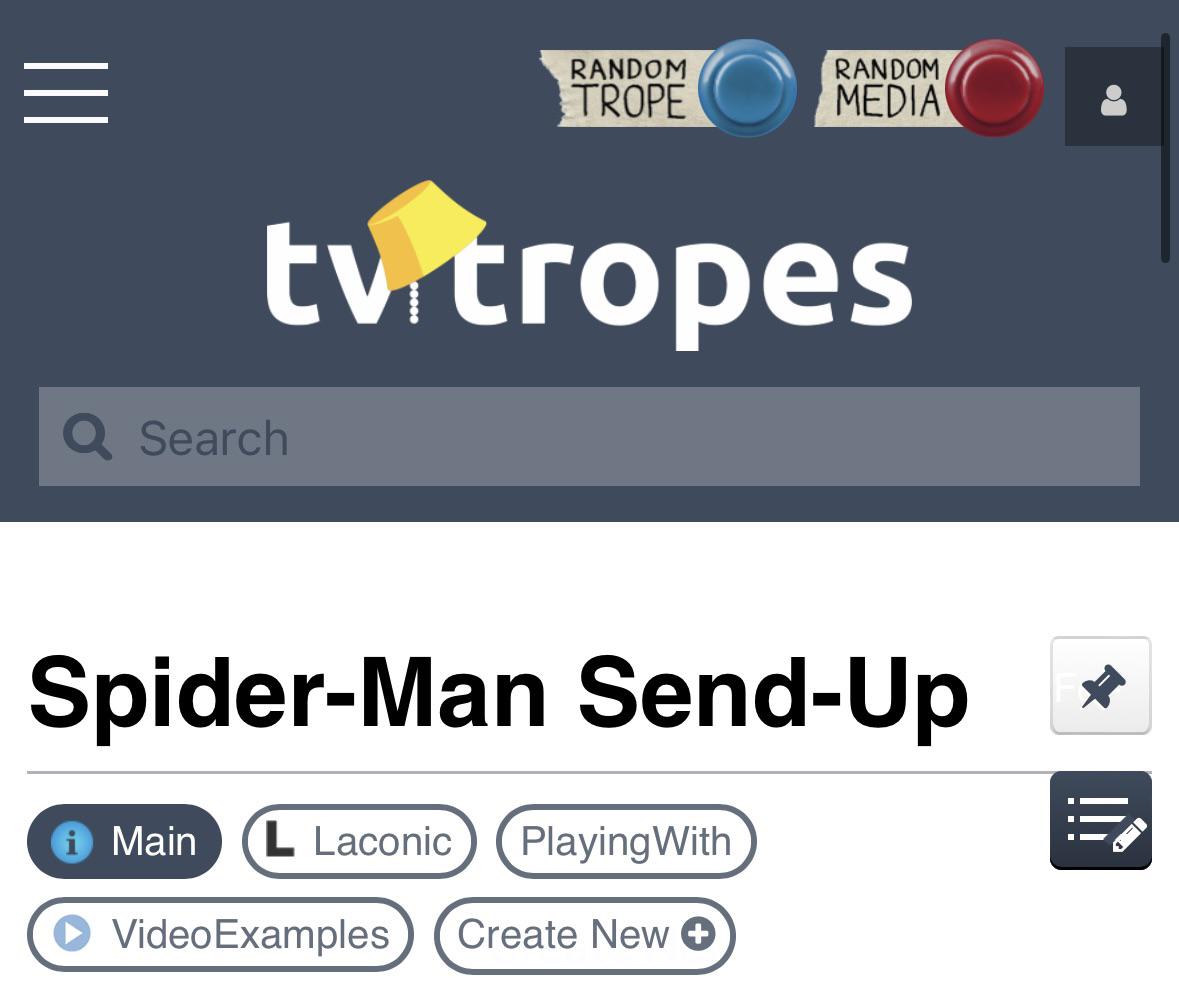 TIL there is an entire trope dedicated to Spidey-based characters. | Scrolller