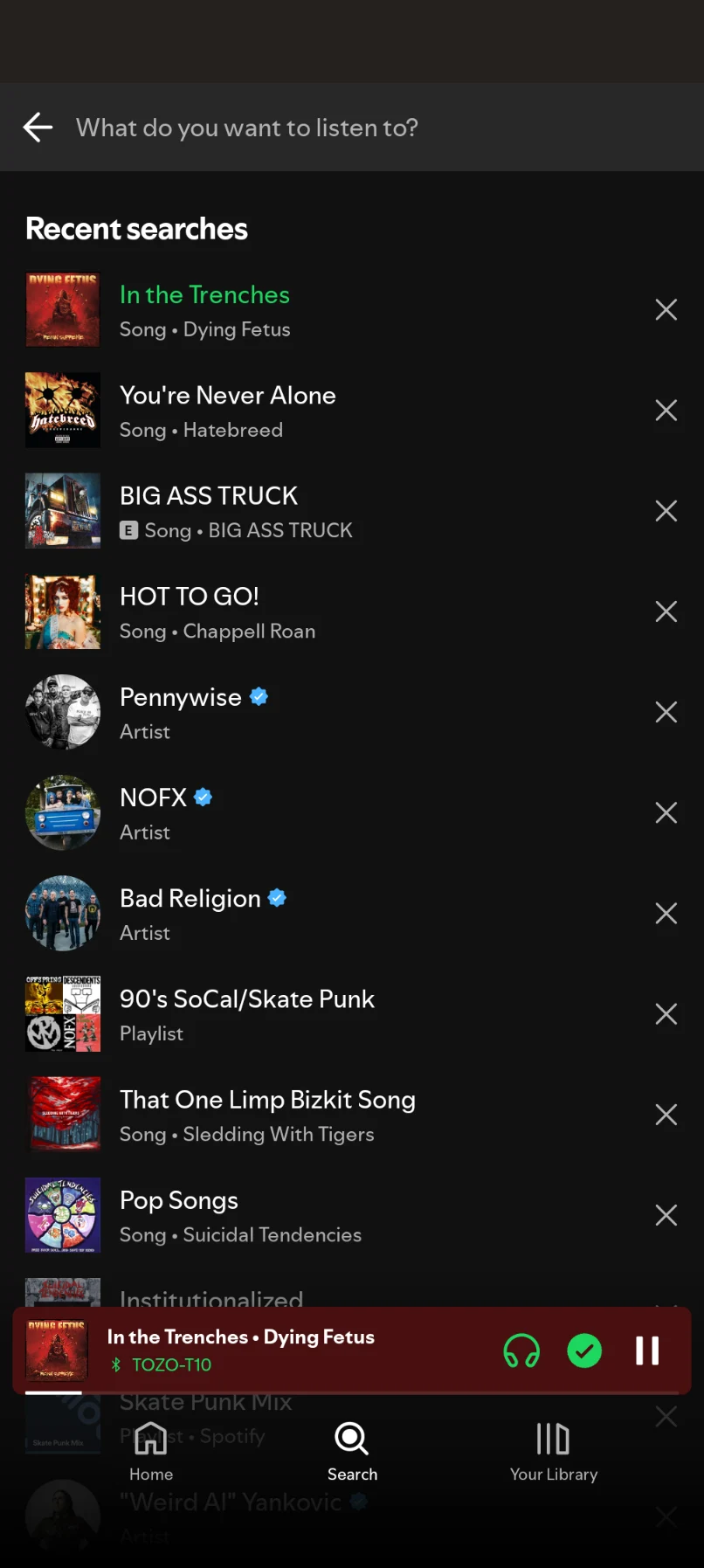 Drop that spotify search history | Scrolller