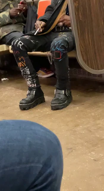 Scratching an itch on the subway in New York City | Scrolller