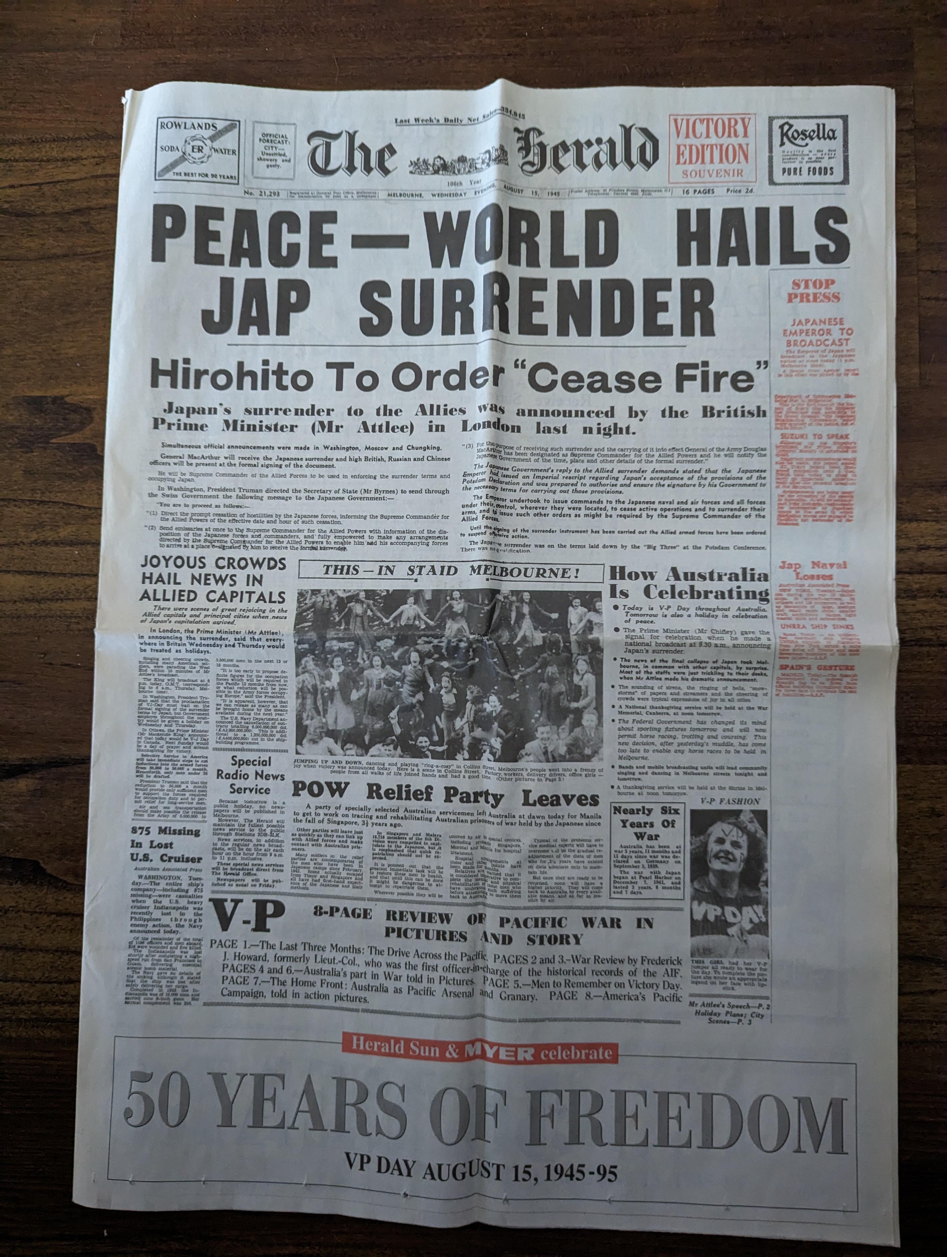 End of war headline | Scrolller