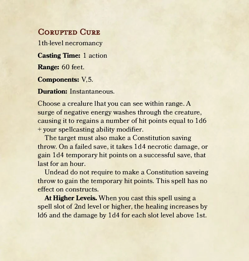 My take on a Necromancy Healing Spell. | Scrolller