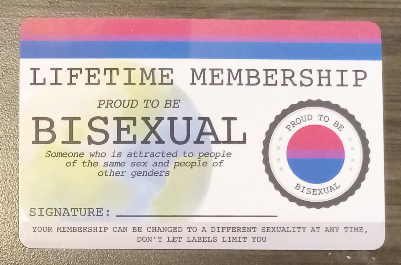 Got my Lifetime Bisexual Membership card in the mail today. | Scrolller