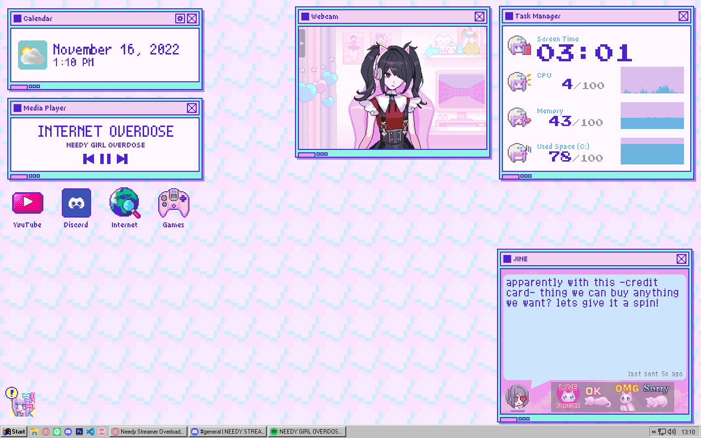 Needy Streamer Overload Desktop Setup | Rainmeter Theme | Scrolller