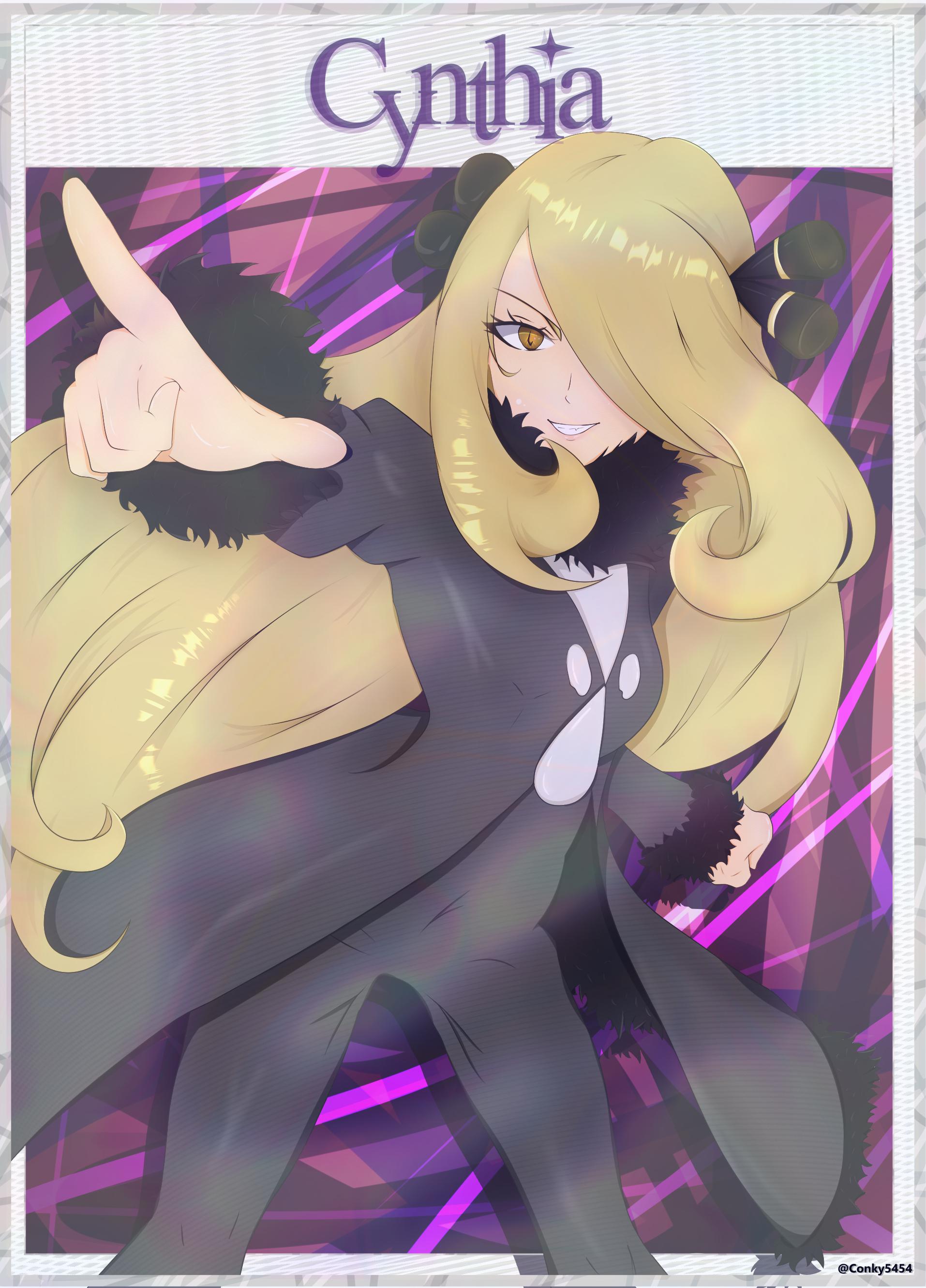 Cynthia artwork inspired by her trainer card from the Ultra Prism set 138/148 | Scrolller