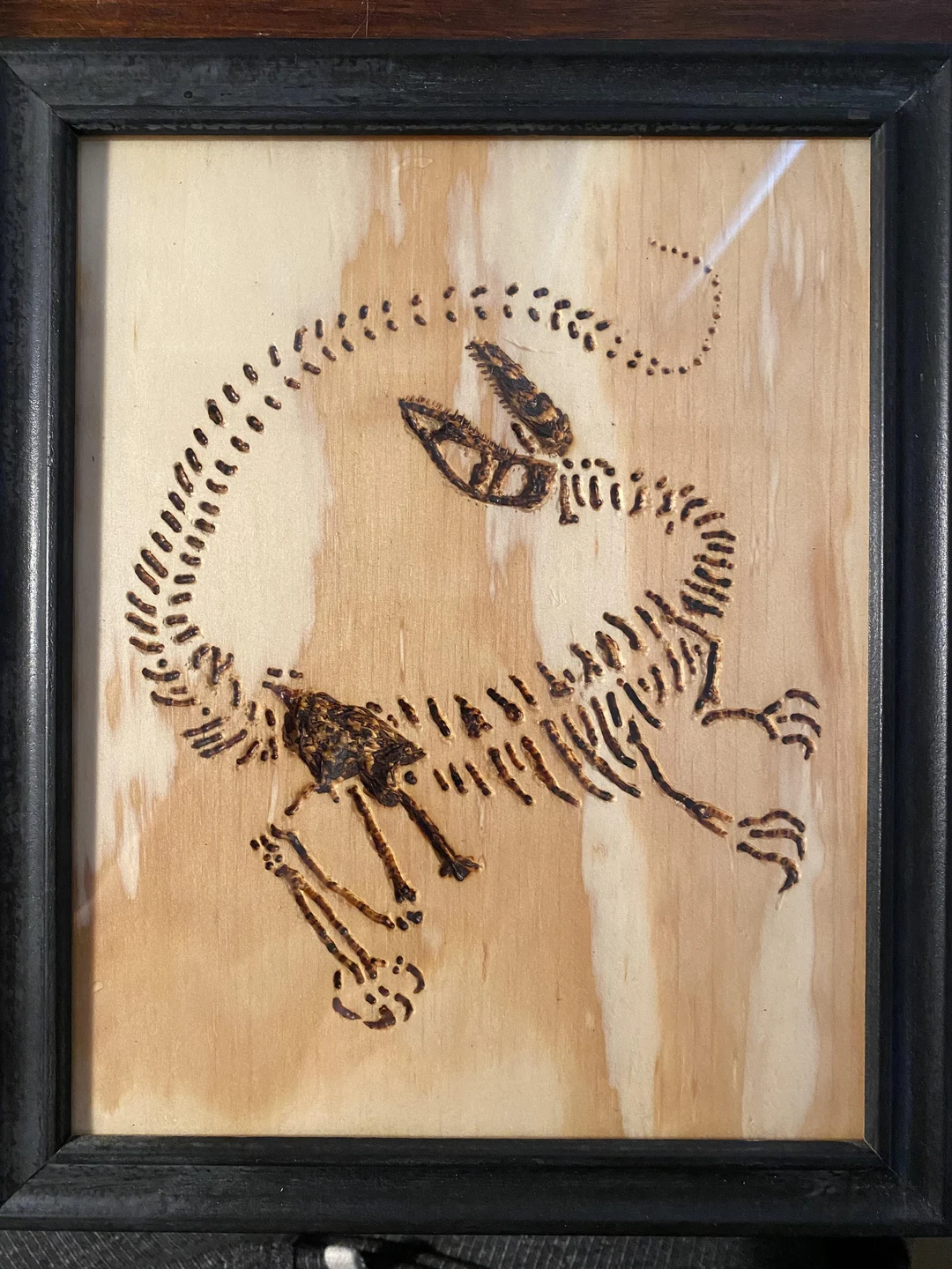 Fossil, me, wood burning/Dremel, 2022 | Scrolller