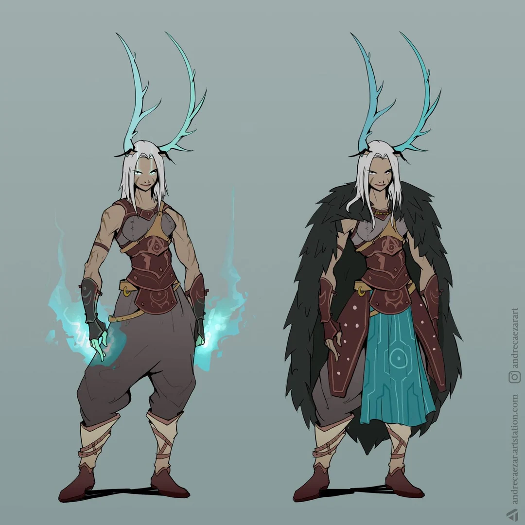 Dareen, a sorcerer-warlock hunter. Art by me. | Scrolller