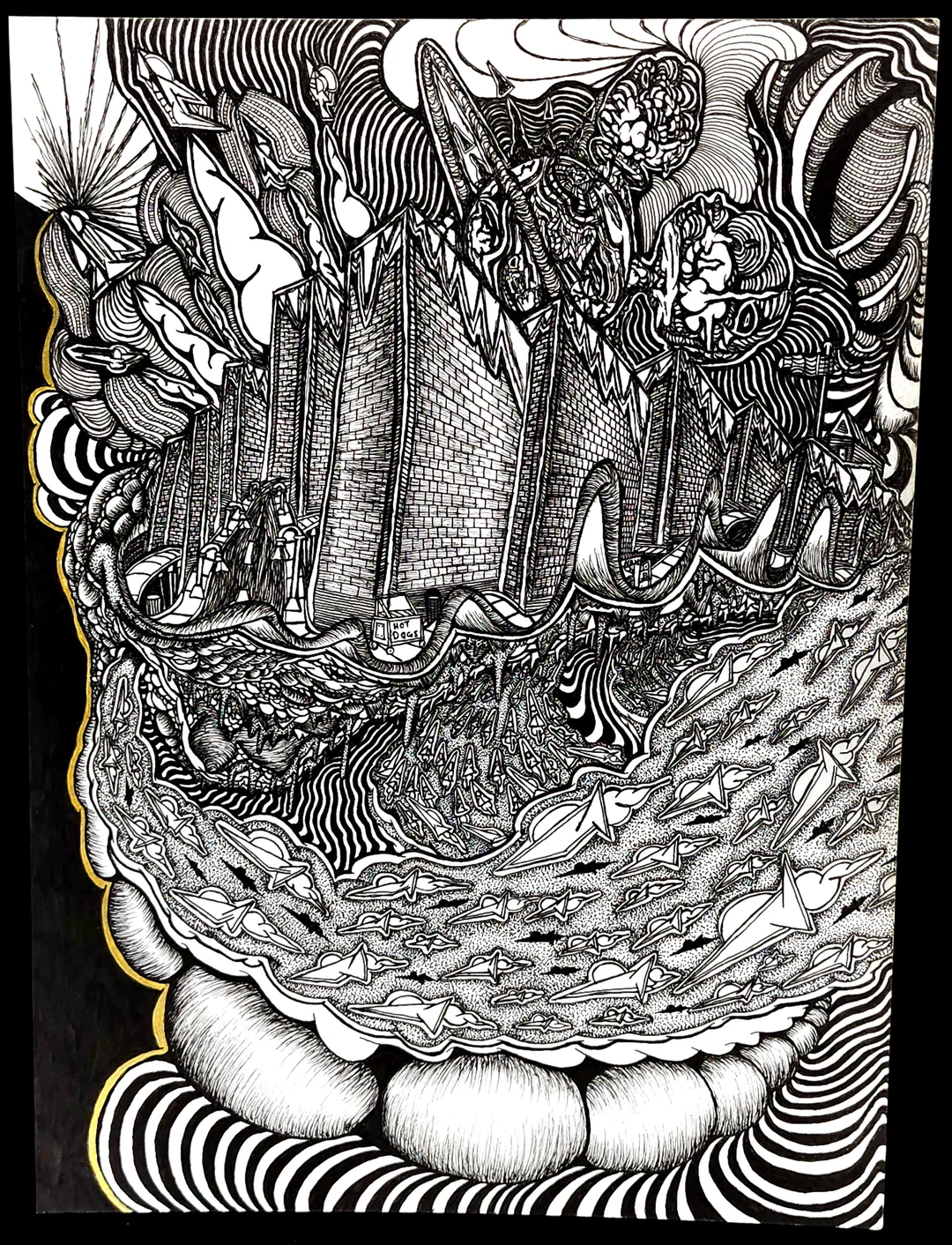 The Hotdog Stand, Me, Micron pens, 2021 | Scrolller