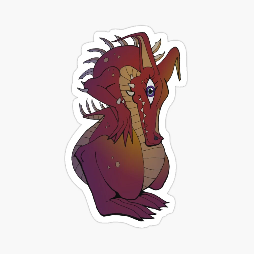 Colored my dragon design to make stickers (Ucil Jean) | Scrolller
