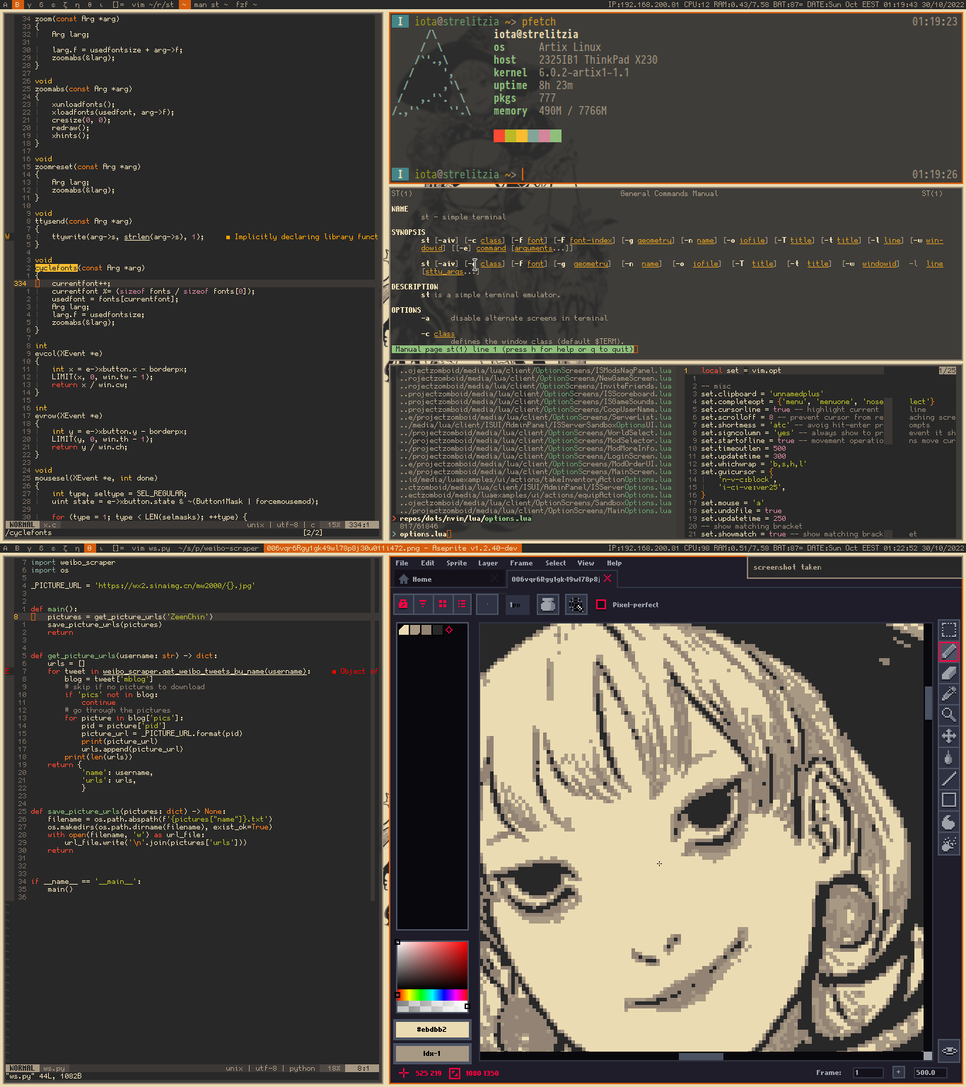 [dwm] gruvbox very spooky | Scrolller