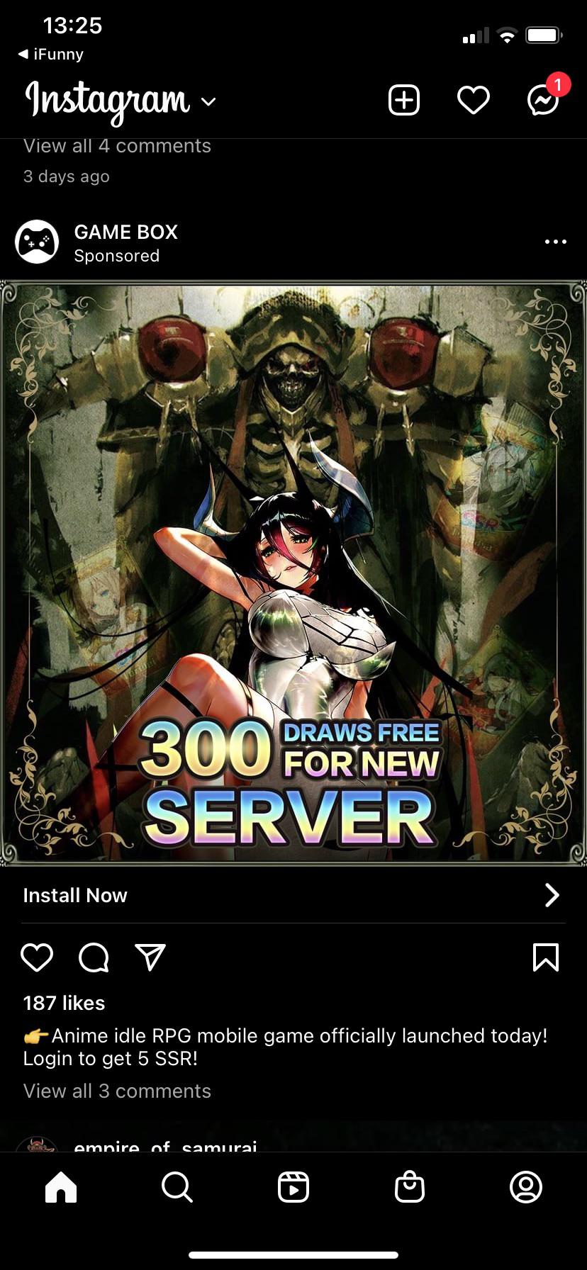 I get the sneaking suspicion that they’re not supposed to have ainz in their ad. | Scrolller