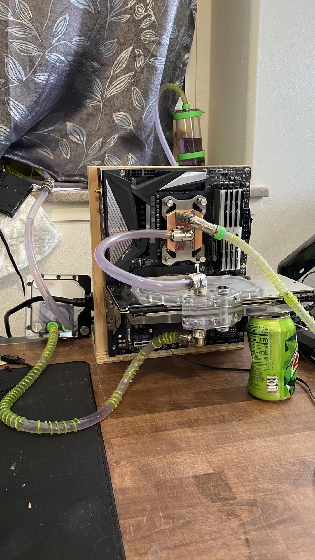 Decided to make a custom open air case since I use external radiators. Desk footprint is much ...