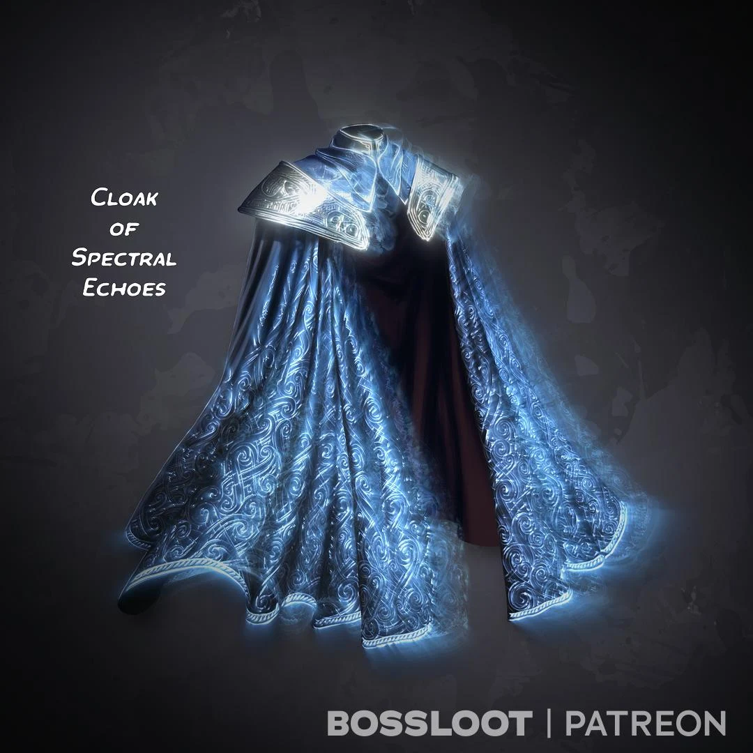 [OC-Art] Cloak of Spectral Echoes | Boss Loot Magic Item | Scrolller