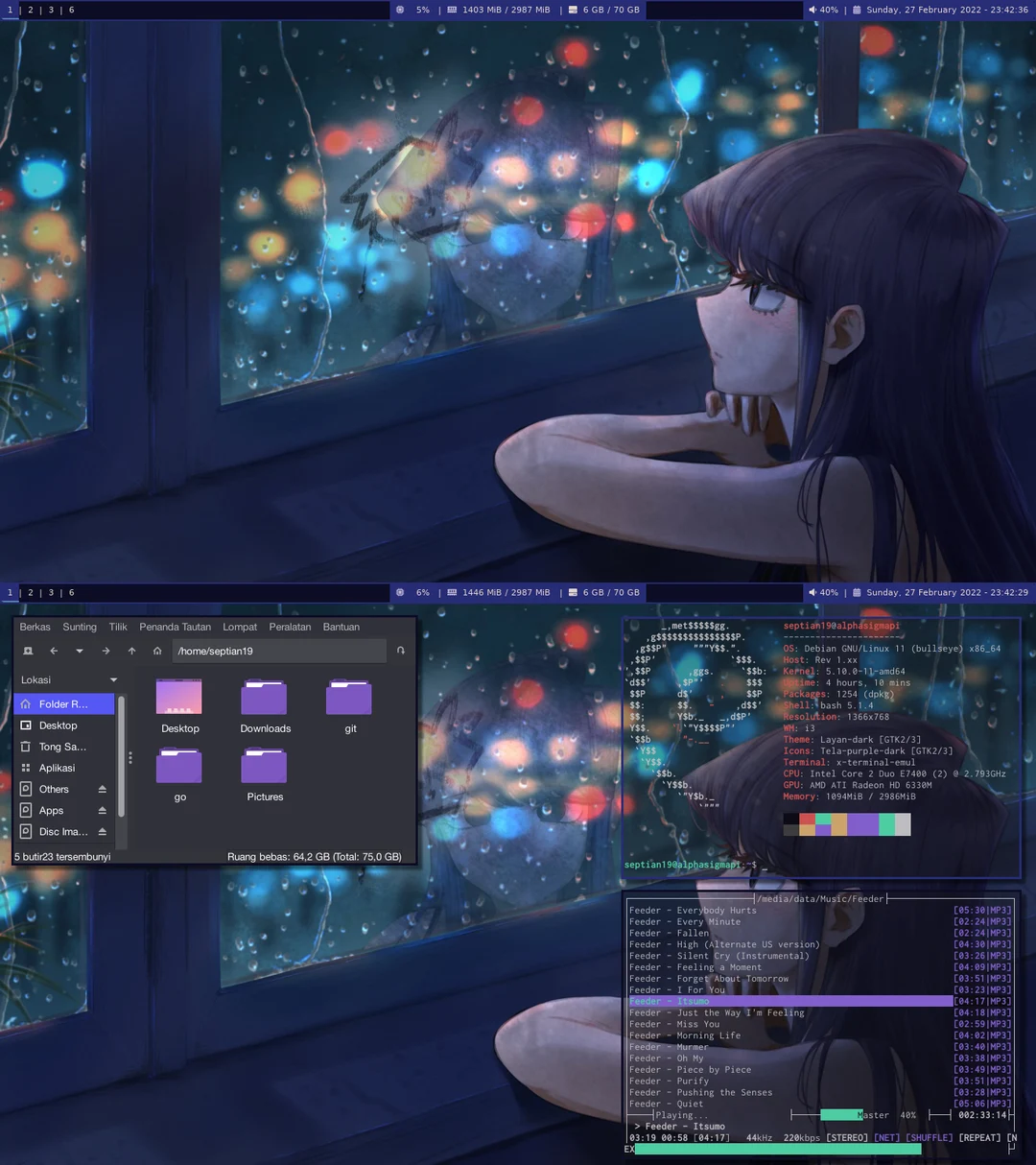 [i3-gaps] My first attempt and reviving the old Core2Duo machine | Scrolller