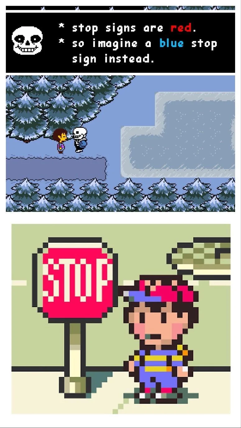 There aren't any stop signs in undertale, therefore.. | Scrolller