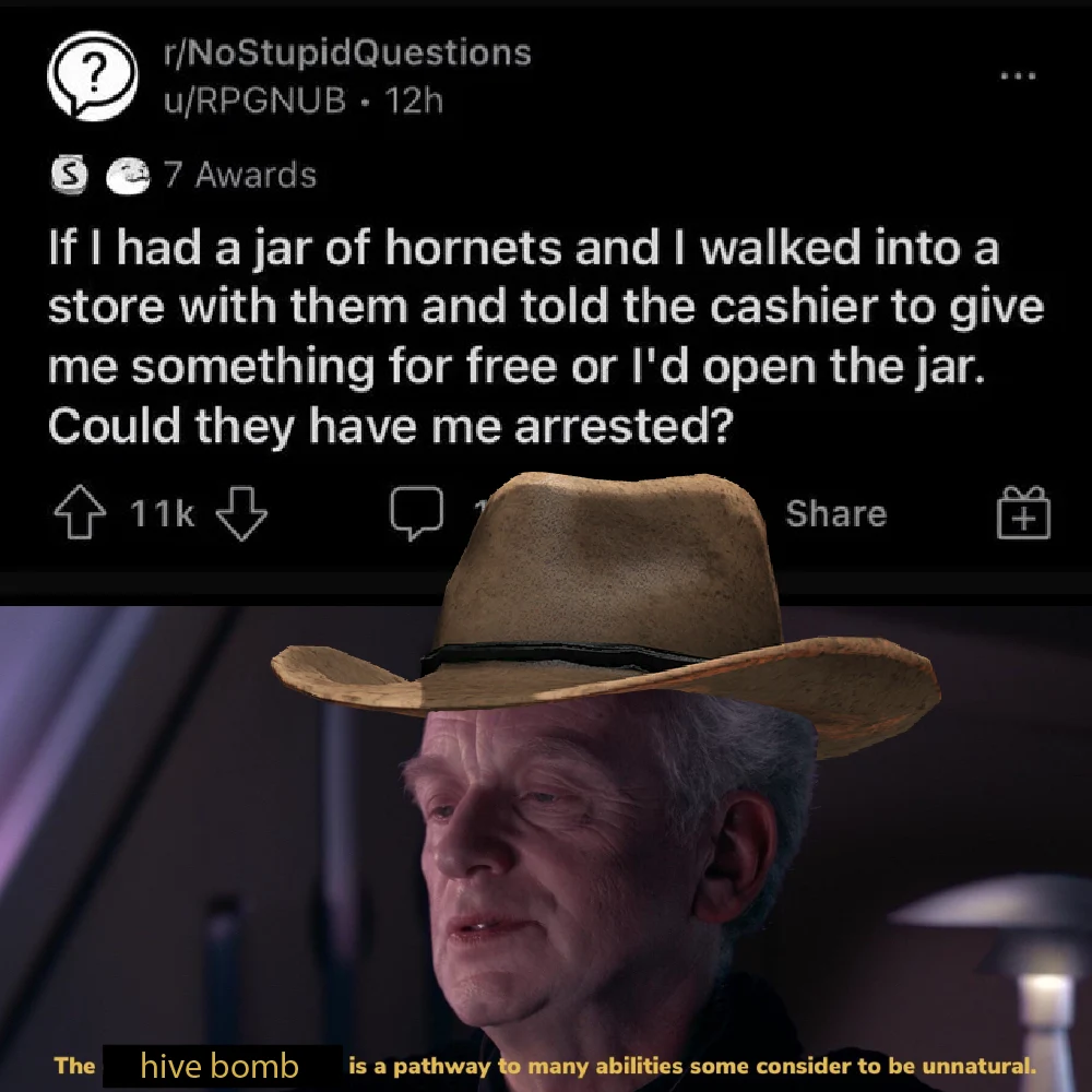 Any man with a hive bomb in one hand has the fate of the world in the other | Scrolller