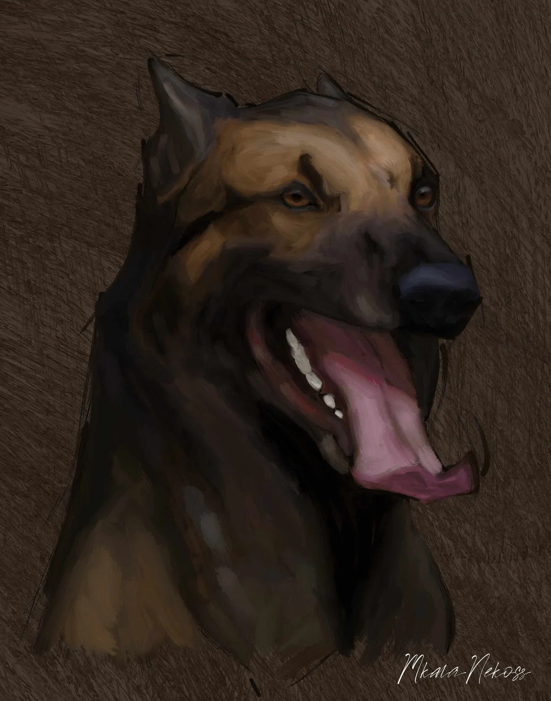My digital painting of a Belgian Malinois | Scrolller