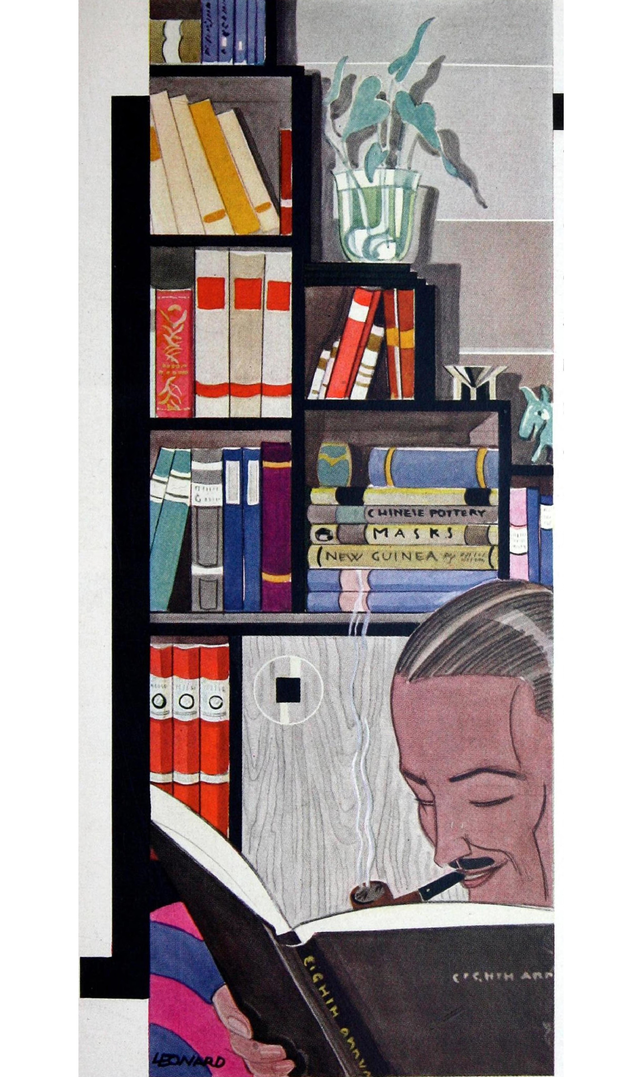 Dupont Fabrikoid book illustration, 1930, by Leonard | Scrolller