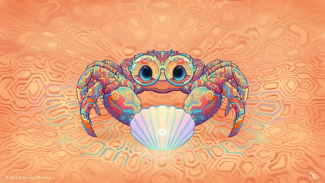 Cute Computing Crustacean, Sylvia Ritter, Digital, 2023 | Scrolller
