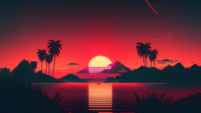 Palm Trees Sunset Scenery [1920x1080] | Scrolller