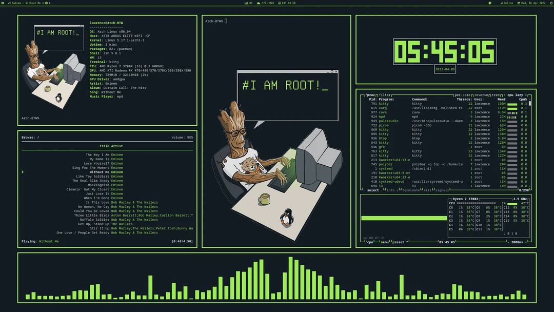 [i3-gaps] 2nd version of my previous rice | Scrolller