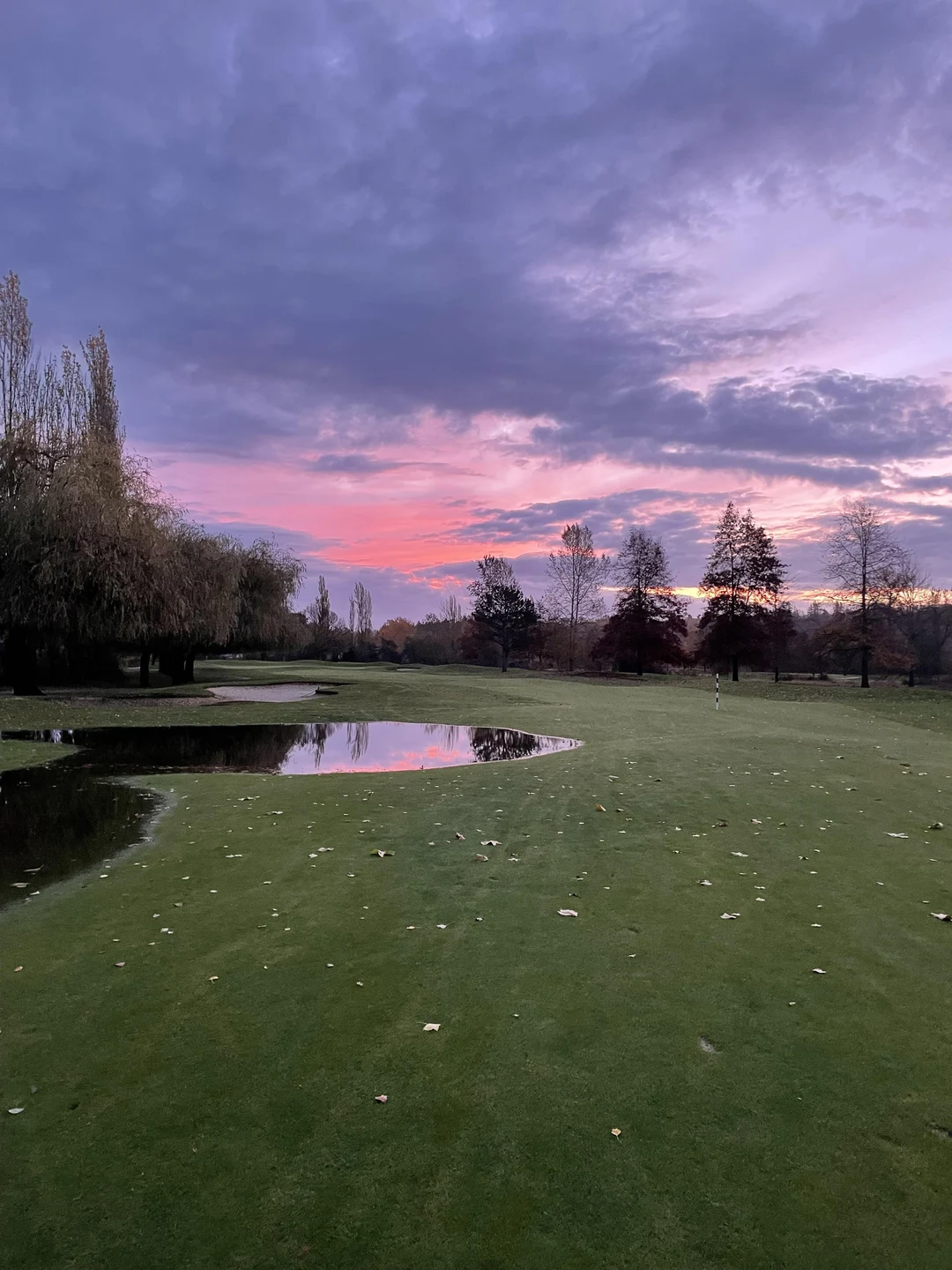 Fall golf. Course got a new water hazard over night. | Scrolller