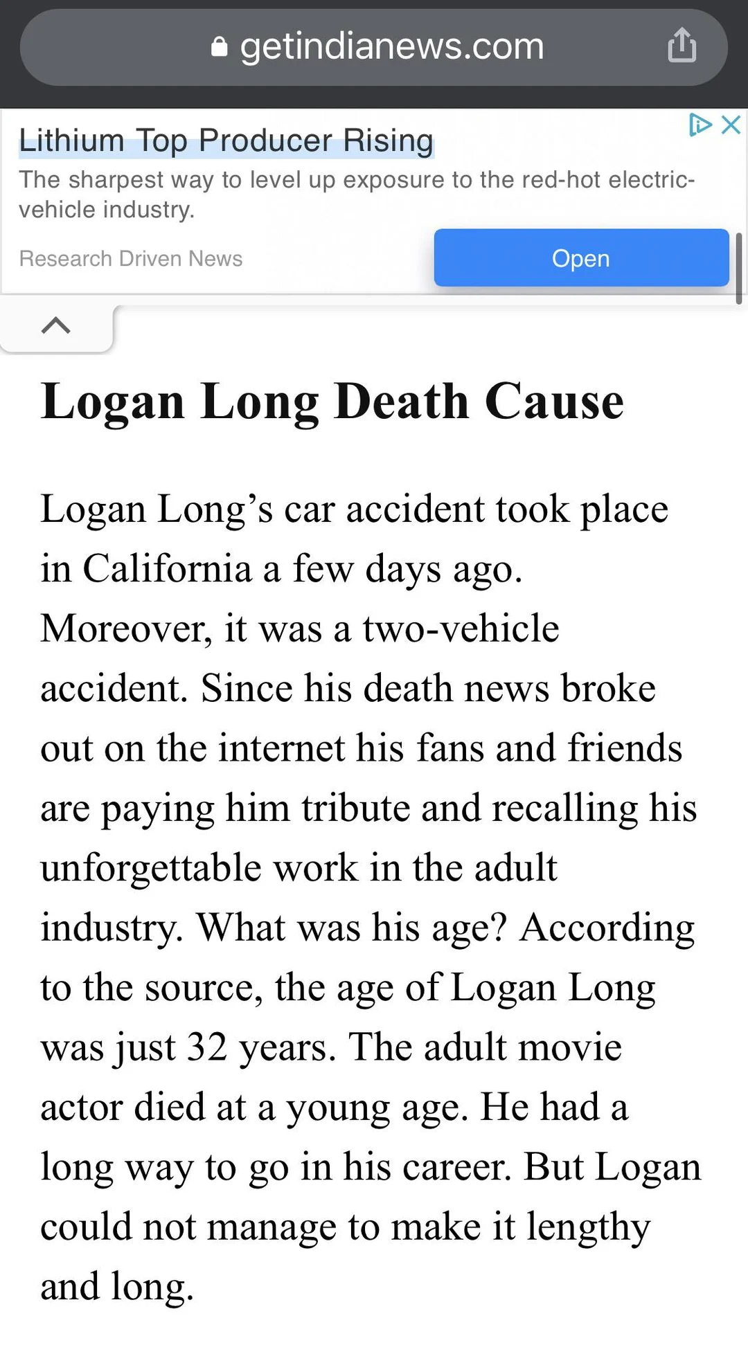 Logan Long death | Scrolller