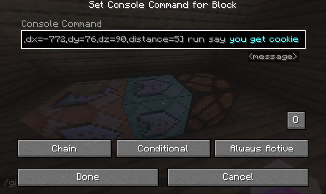 People who are familiar with command blocks, can you tell me what's wrong that it's not working ...