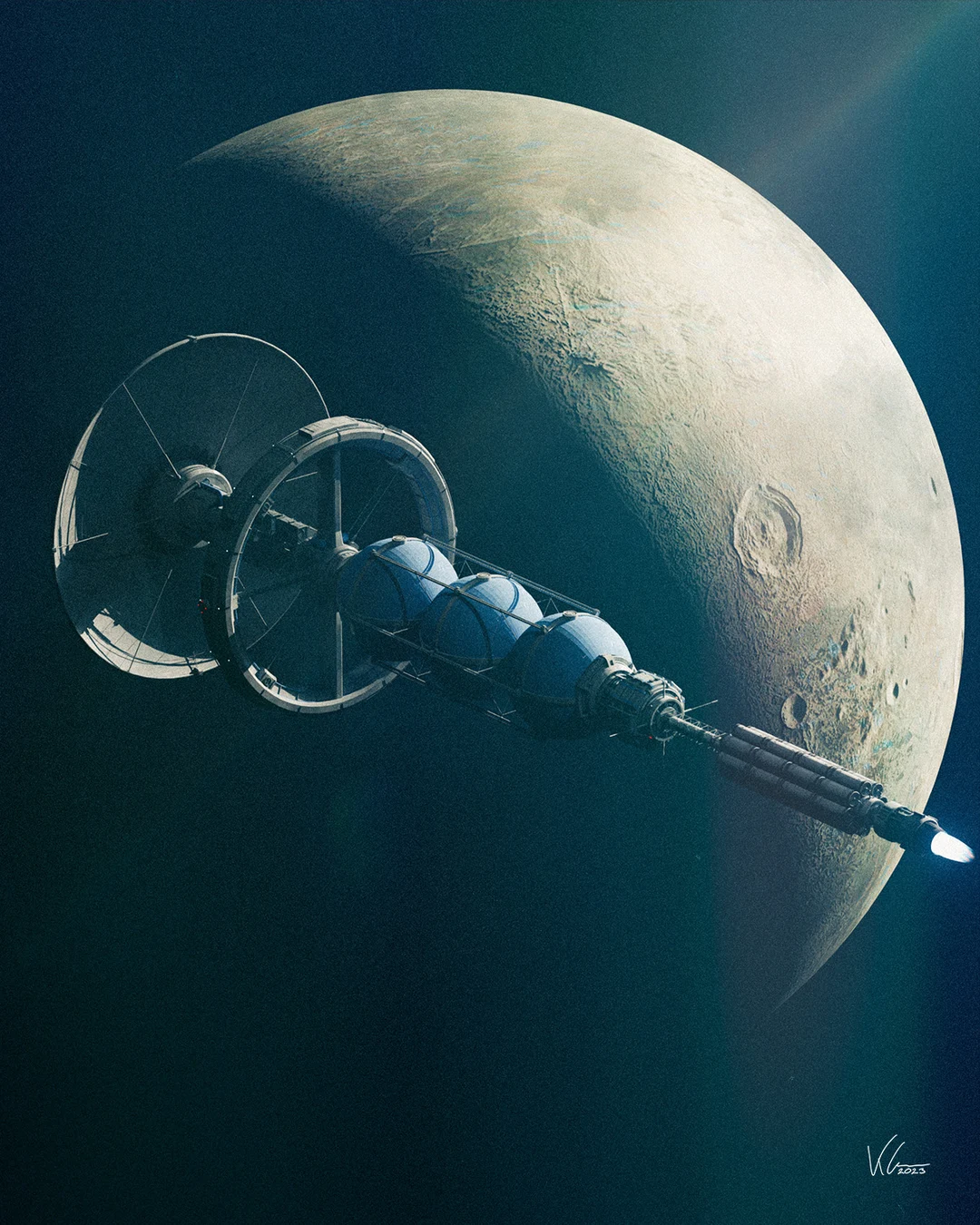 Fuel ship leaving orbit, by me | Scrolller