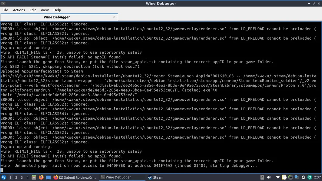 im trying to run the windows version of fl studio on linux through steam and this is what i get ...