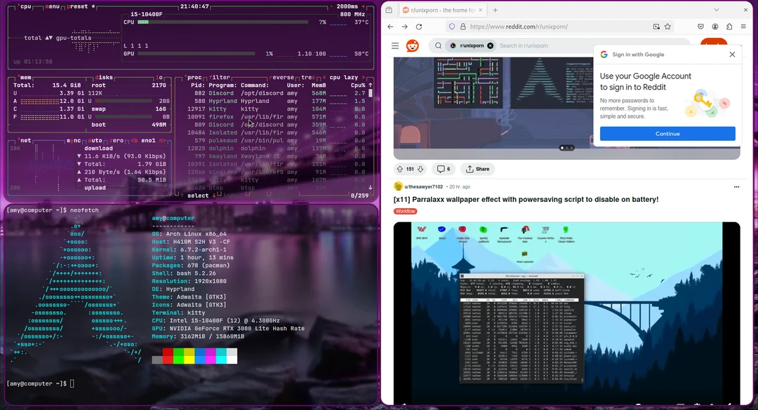 [Hyprland] Going for PURE Productivity with a purple theme! | Scrolller