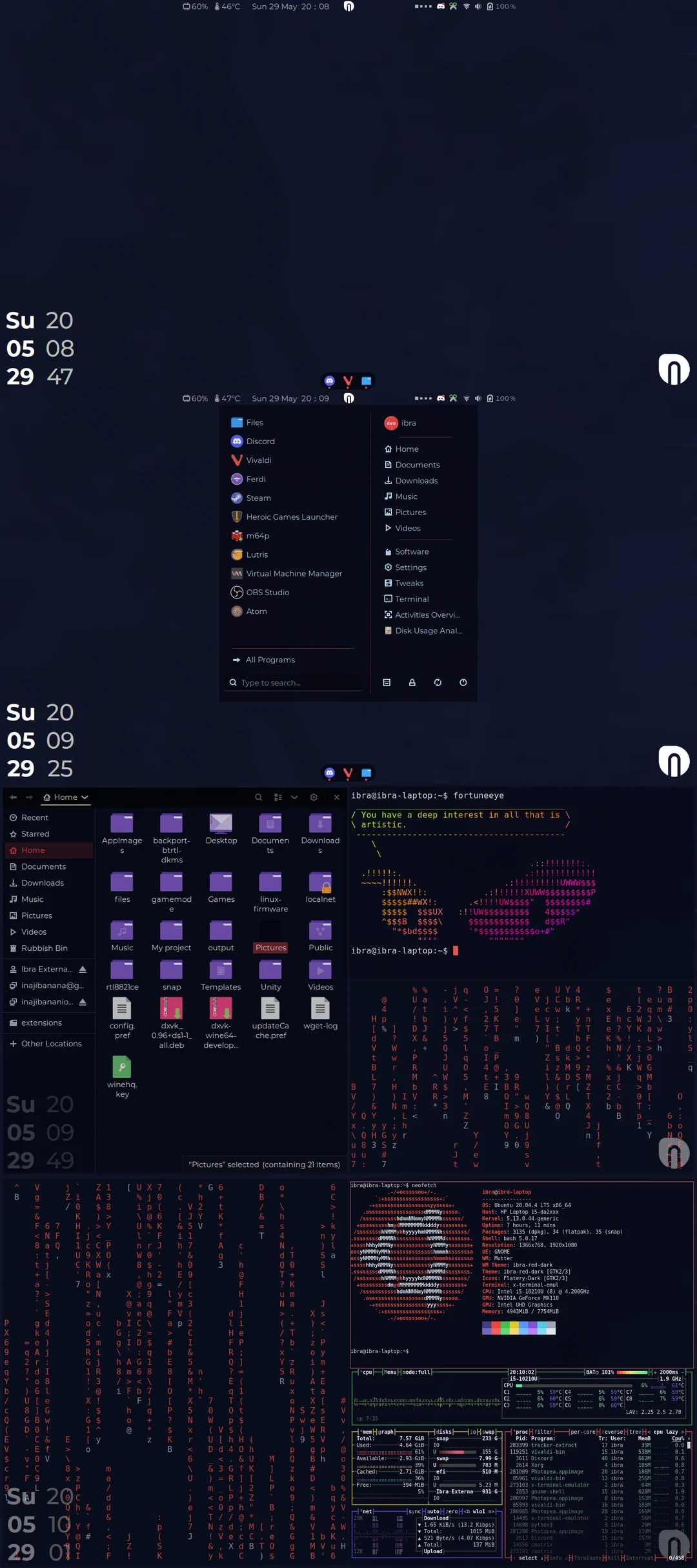 [Gnome] minimal looking gnome that only shows what's important | Scrolller