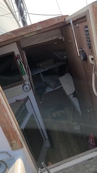 It ain't pretty but she floats. First sail of the season, Lake Scugog, Ontario, Canada. Hanked ...