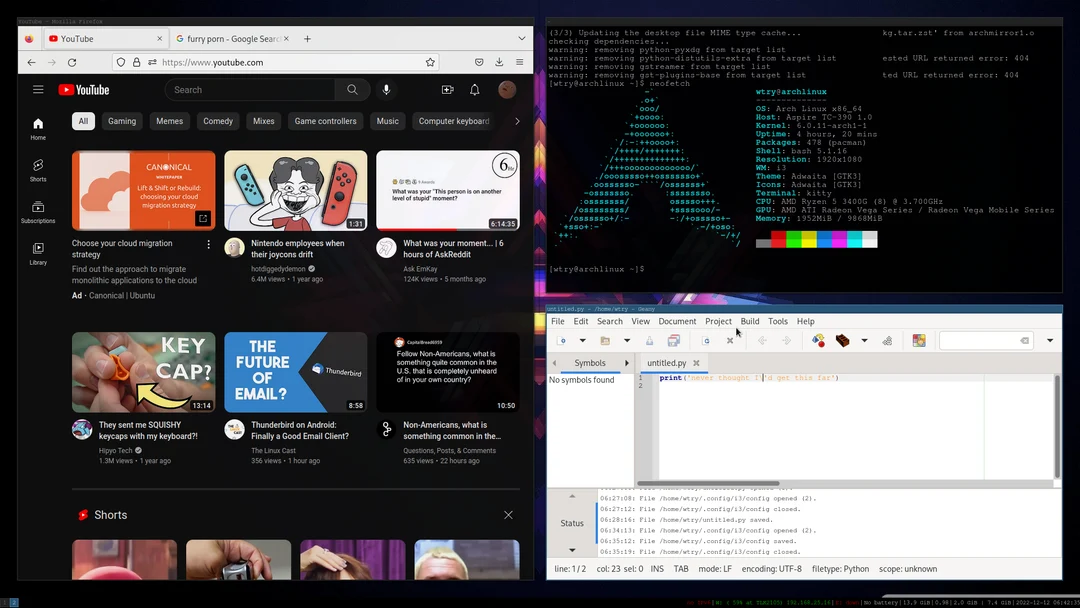 First rice ![i3-gaps and on arch] | Scrolller