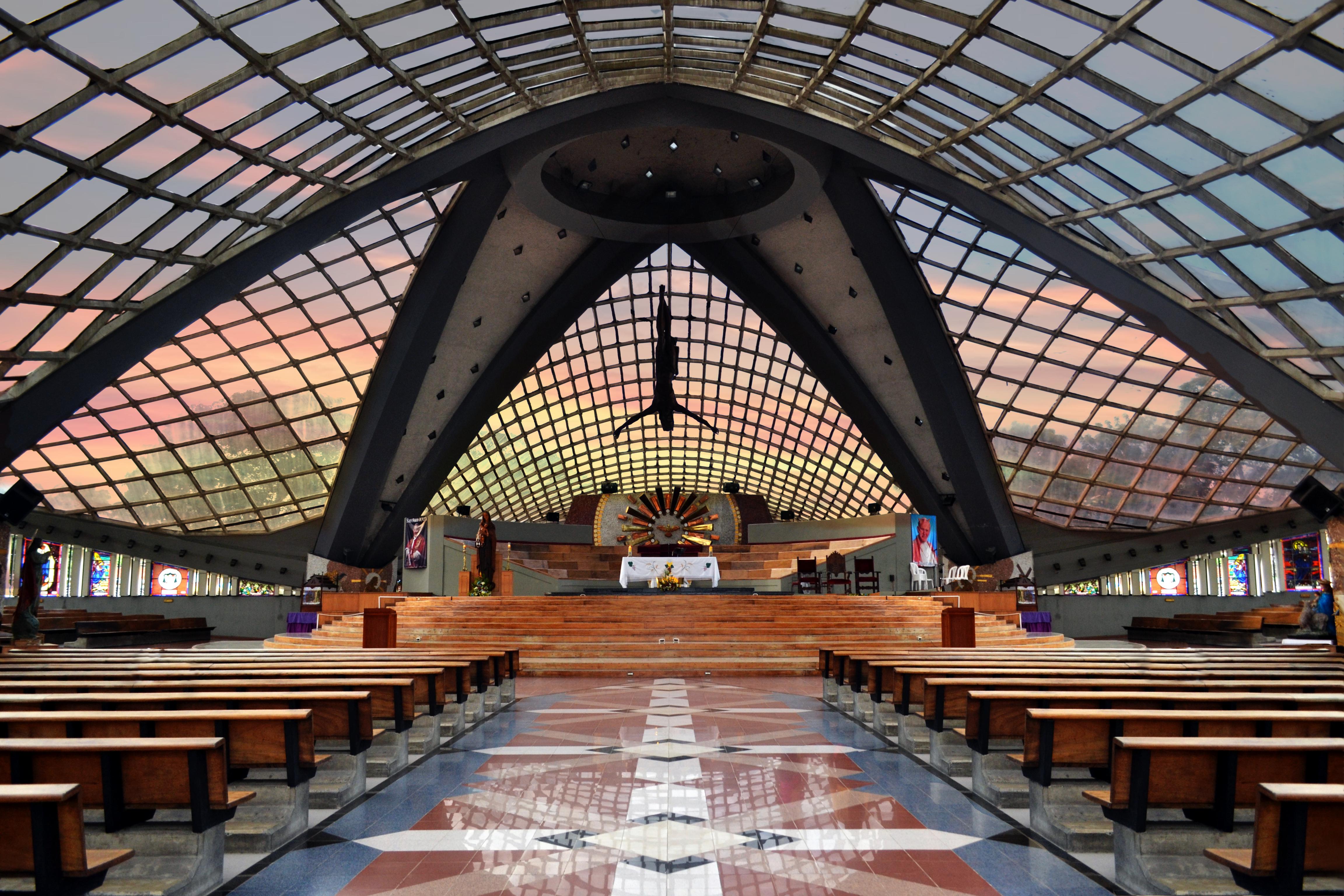 Interior of the Barquisimeto Metropolitan Cathedral, Venezuela (1953-68) by Jan Bergkamp ...