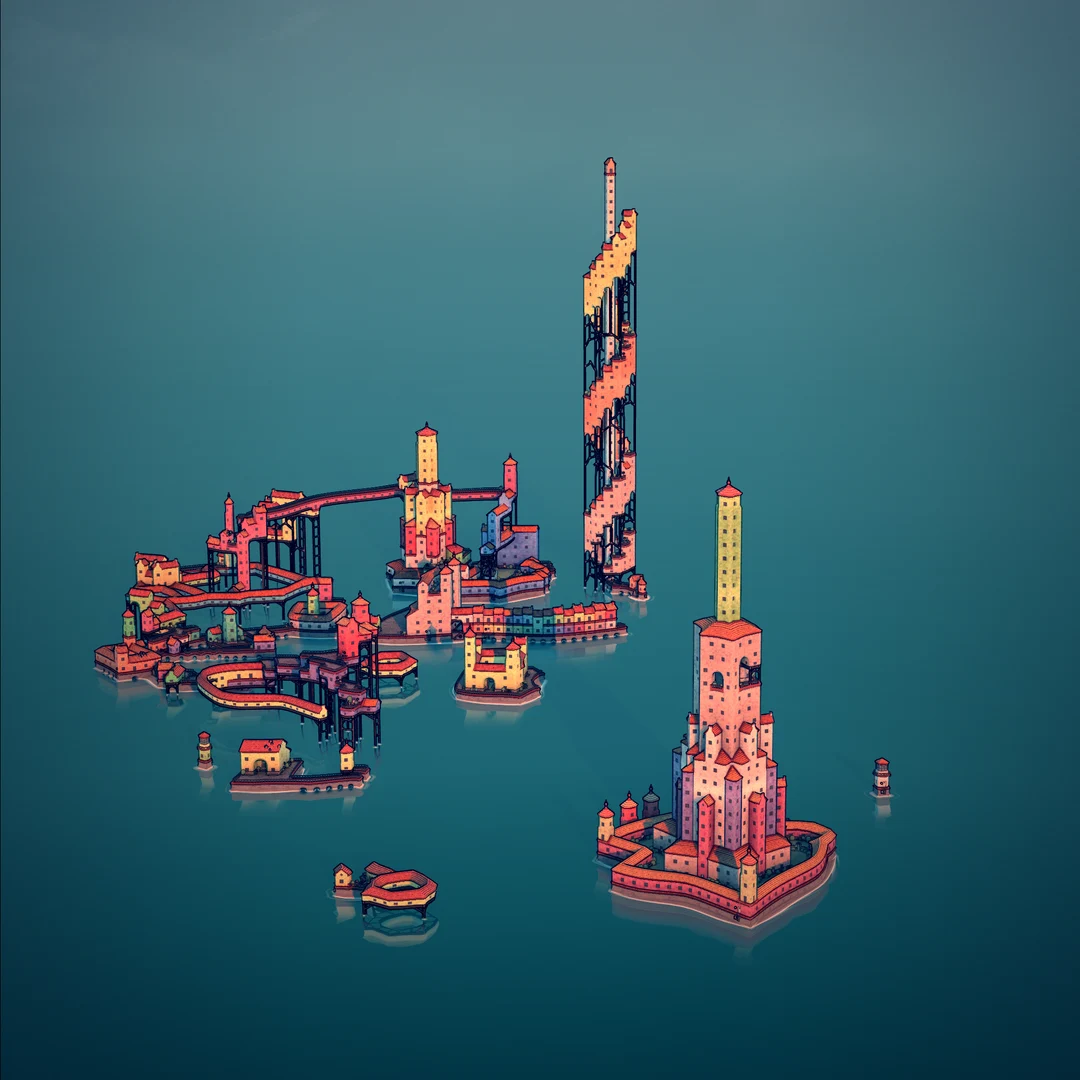 Imaginary ocean city in Townscaper | Scrolller