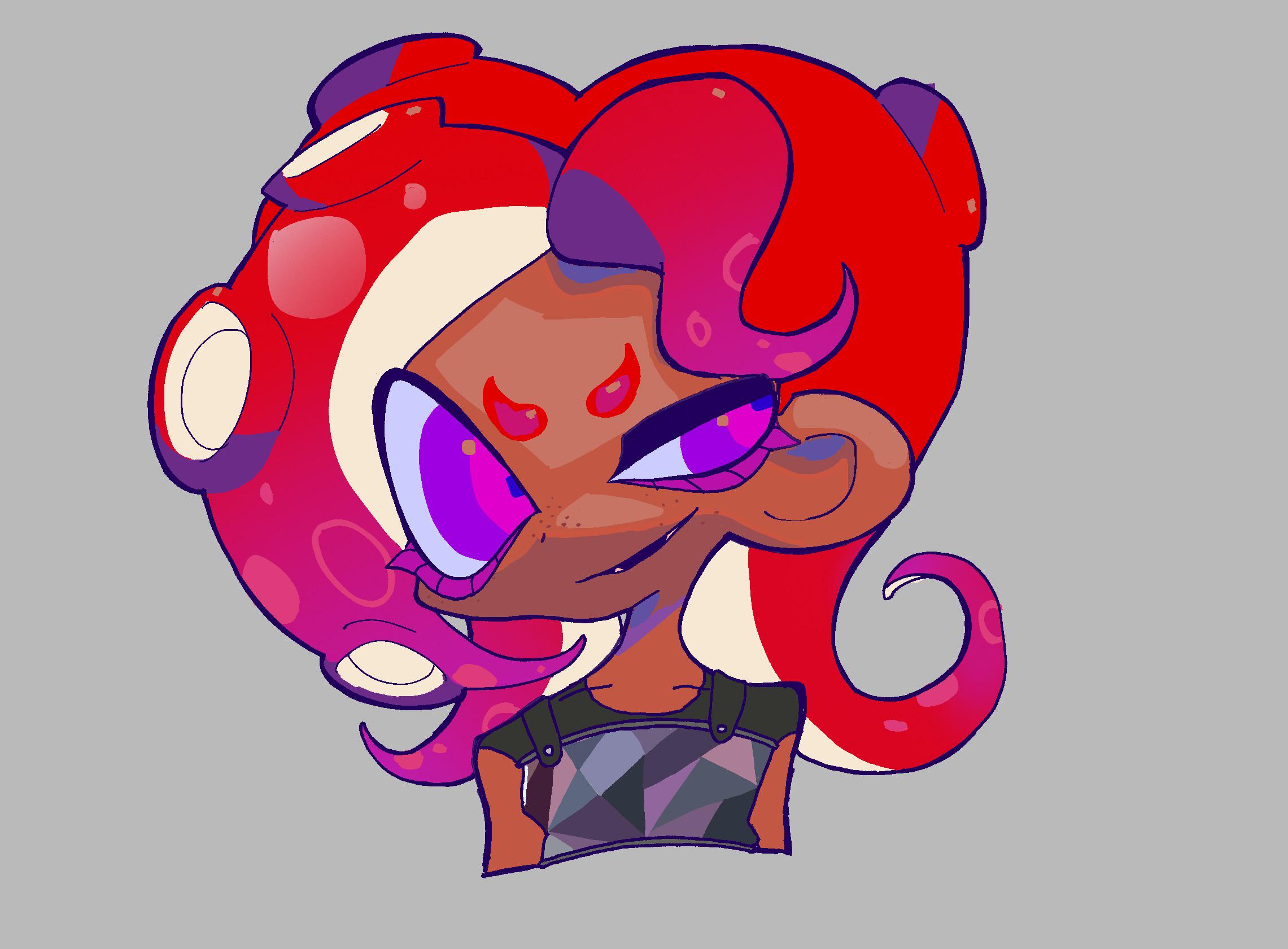 Octoling i drew, if anyone wants me to draw their character feel free to show me them :D | Scrolller