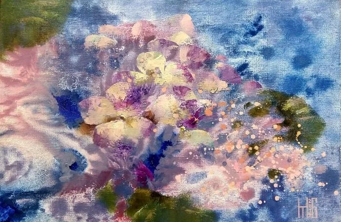 Hydrangea, Marina Boris (me), oil on canvas, 2018 | Scrolller