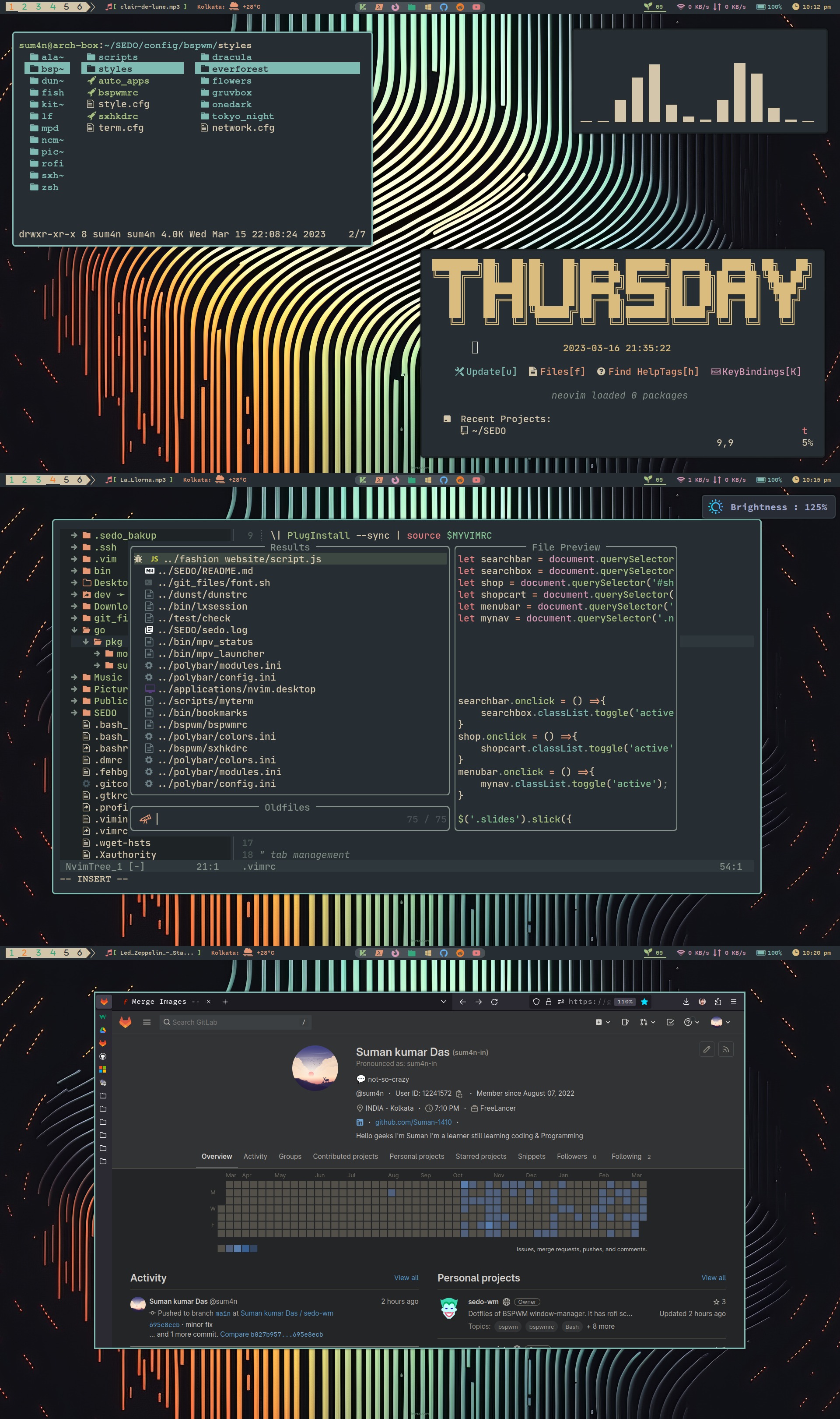 [ BSPWM ] - EverForest ( sedo-wm ) | Scrolller