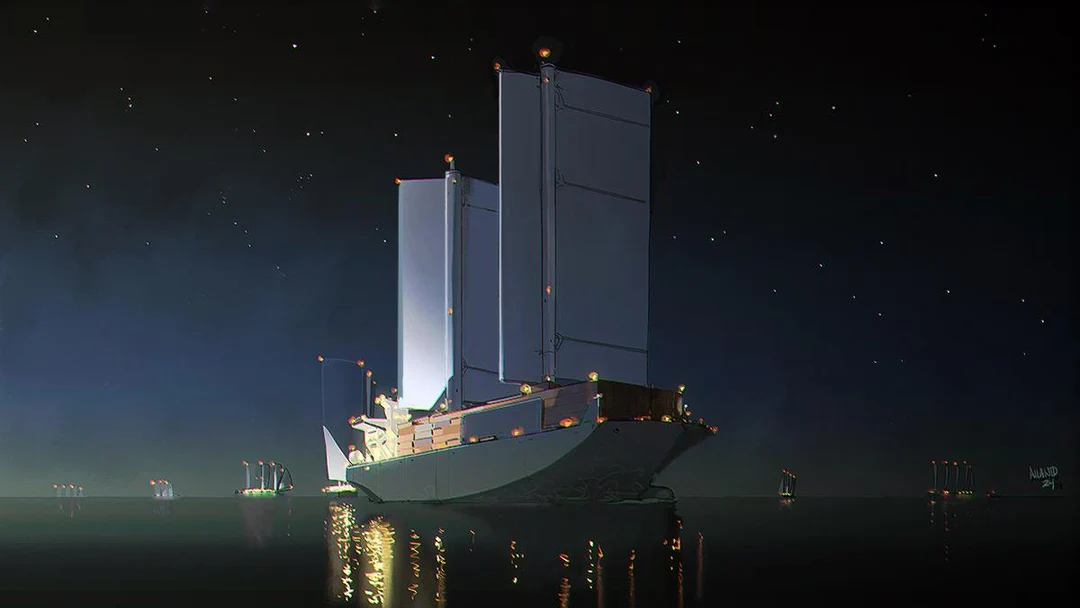 Cargo Ship with Sails by Ailantd Sikowsky | Scrolller