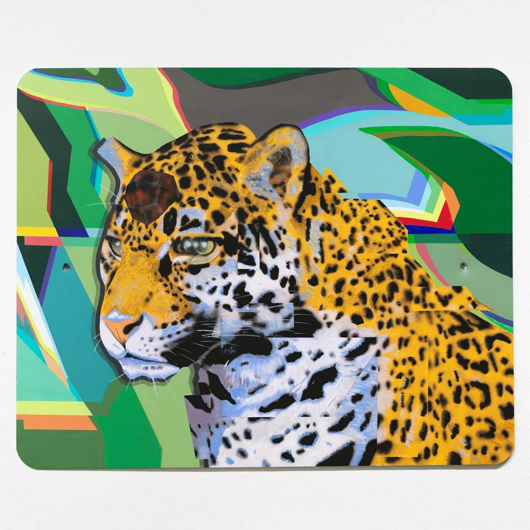 Something something nature and tech, Austin Blue, acrylic on metal ...