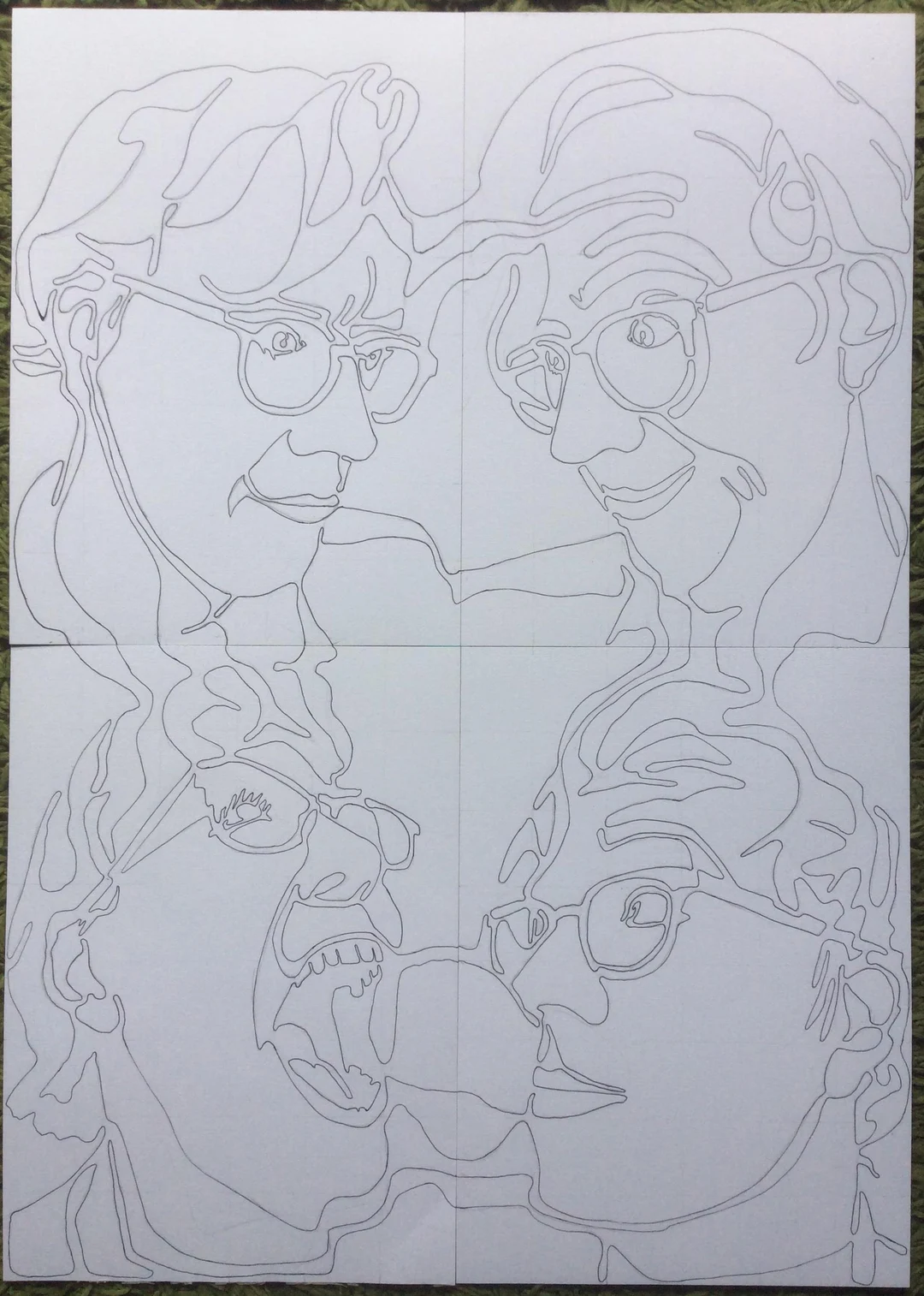 Four self-portaits out of six continuous lines, Me, Pen, 2022 [OC] | Scrolller