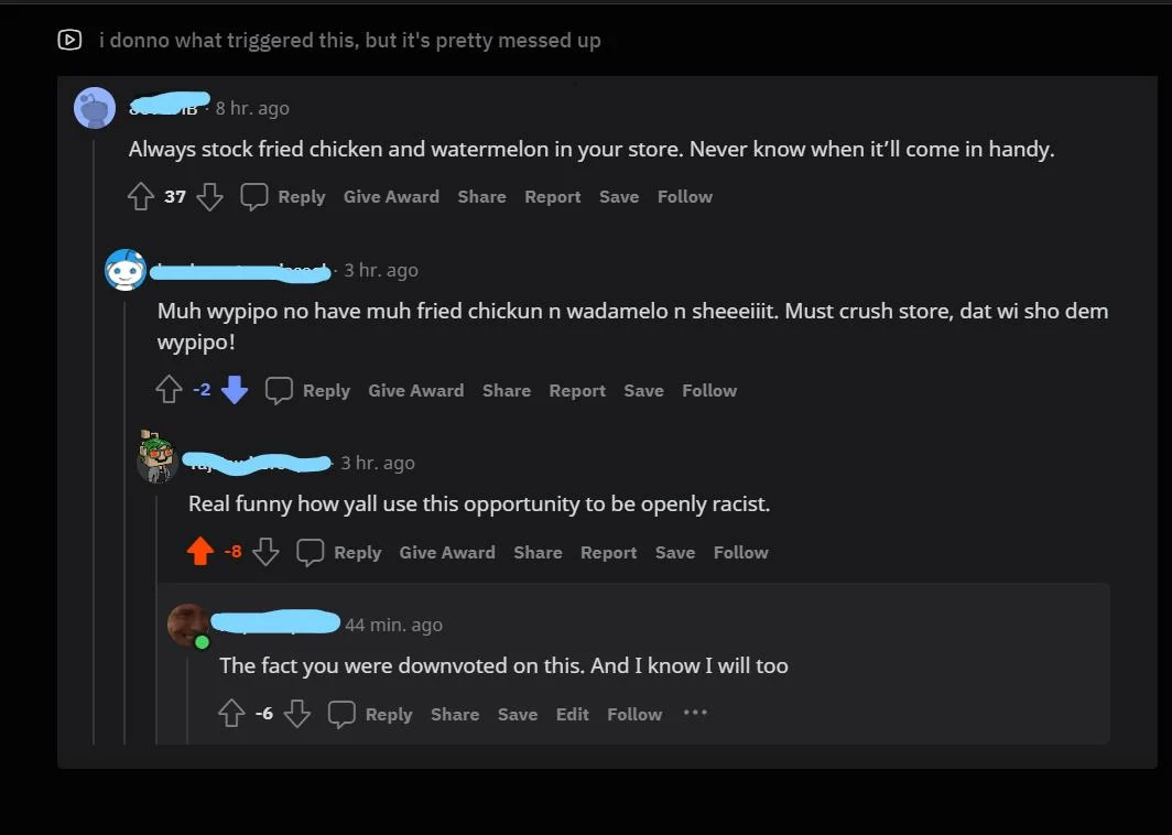 Redditors when racism.. | Scrolller