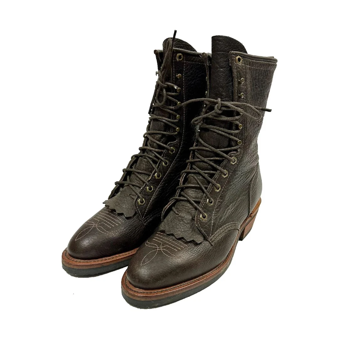 Lace up western work boots | Scrolller