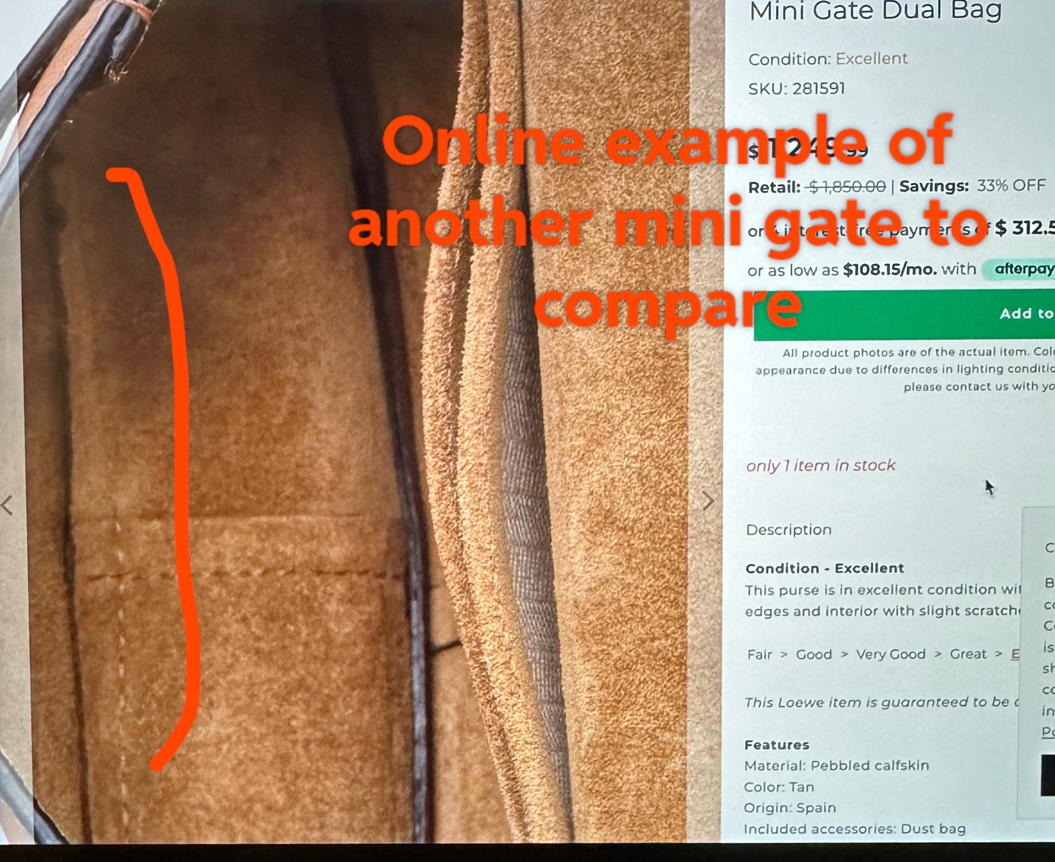 Discover more like Handbags: Concerned, does anyone else’s Loewe mini gate look like this? and ...